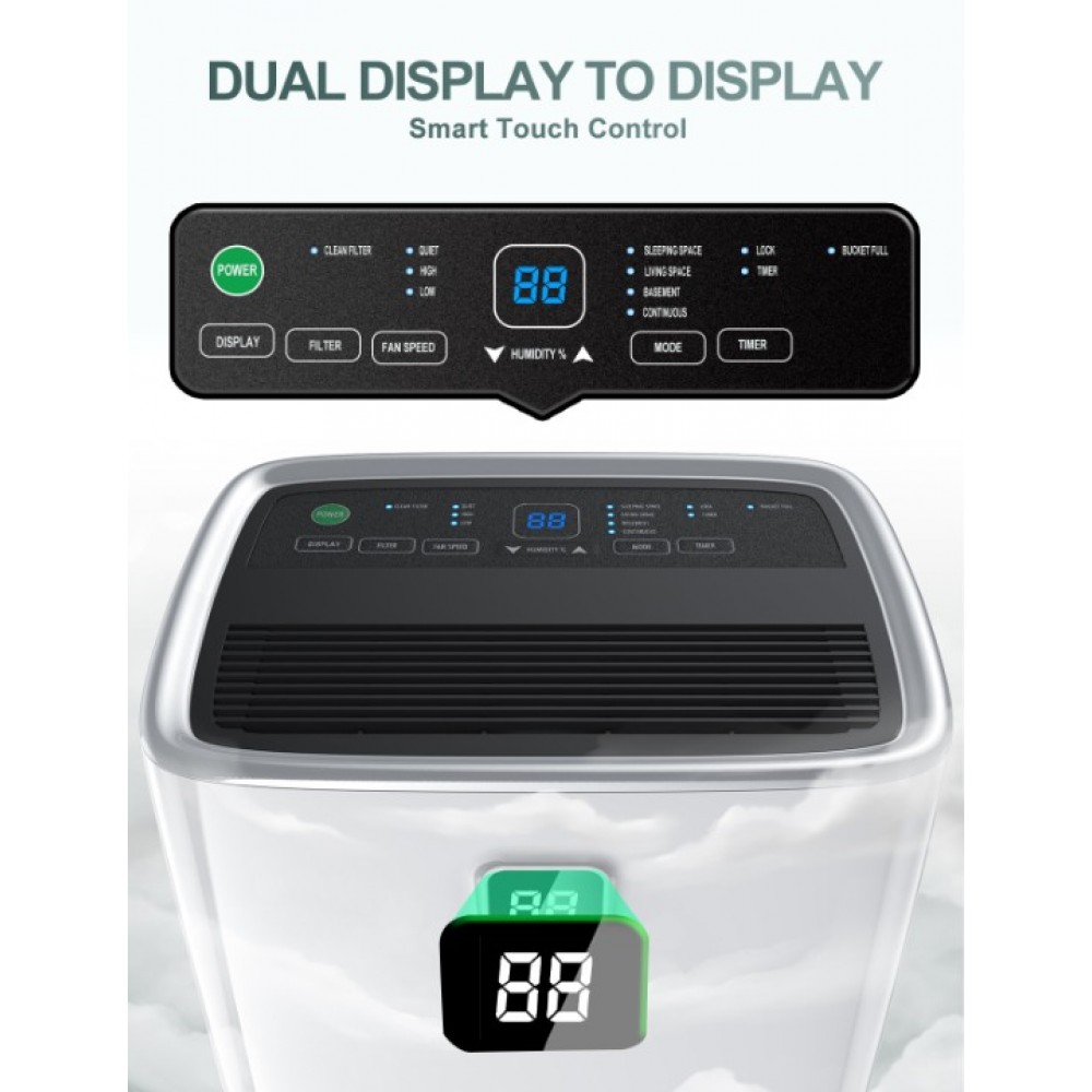 30L/Day Dehumidifiers for Home, Dehumidifiers with Digital Display ...